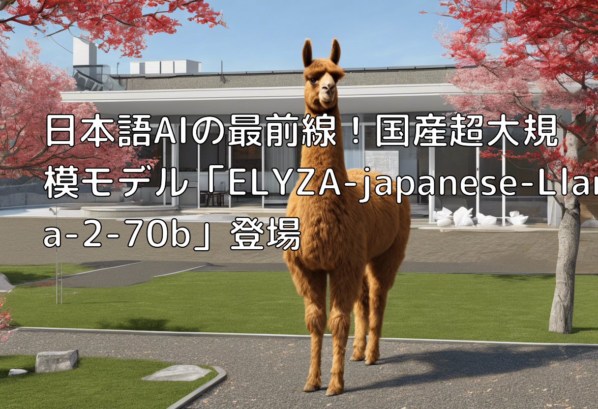 日本語AIの最前線！国産超大規模モデル「ELYZA-japanese-Llama-2-70b」登場 | WEBメディア“WORK WONDERS”
